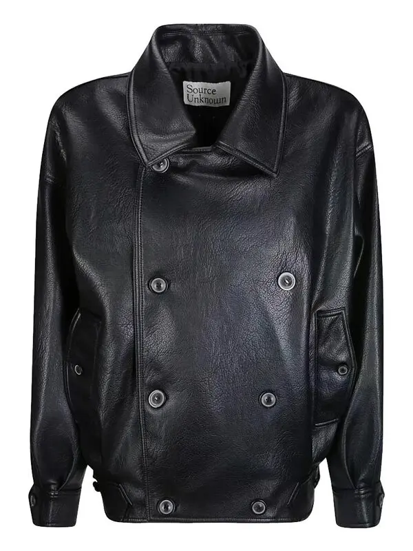 Source Unknown Vitellino Double-breasted Jacket - Black