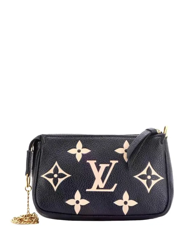 LOUIS VUITTON Pochette Accessoires Bicolor Monogram Empreinte Giant Mini Clutch Bag - Black