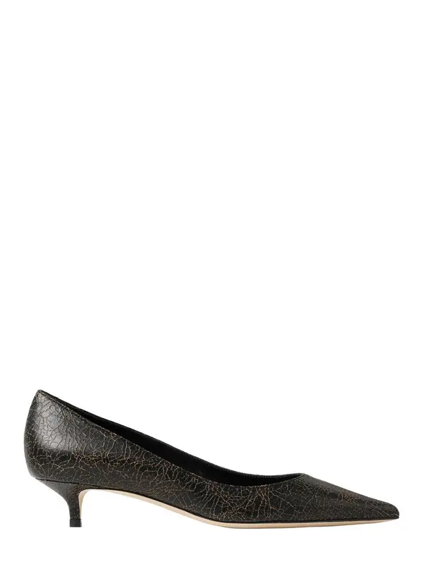 JIMMY CHOO Amelia 35 Crackled Leather Pumps - Black