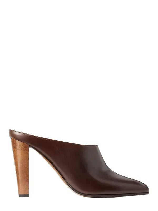 Ralph Lauren Leather Ashtyn Mules 95 - Brown