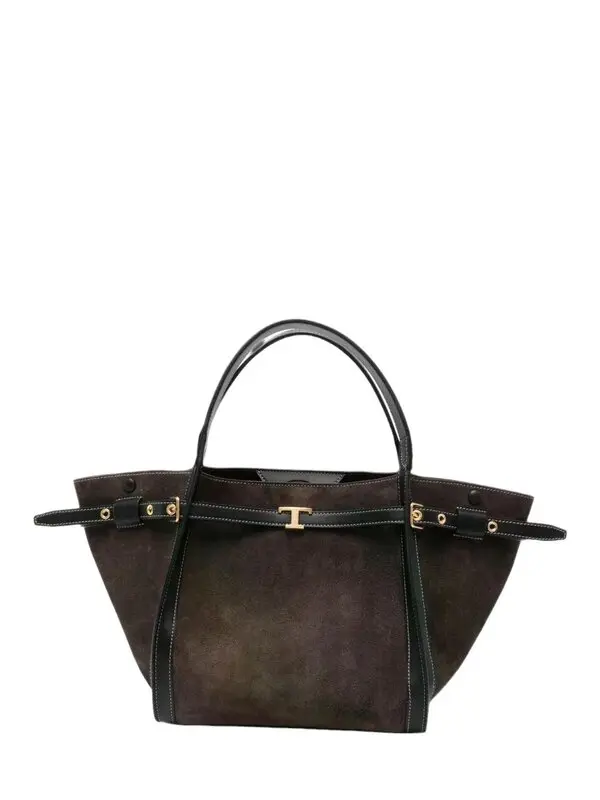 TOD'S T Timeless Suede Tote Bag - Brown