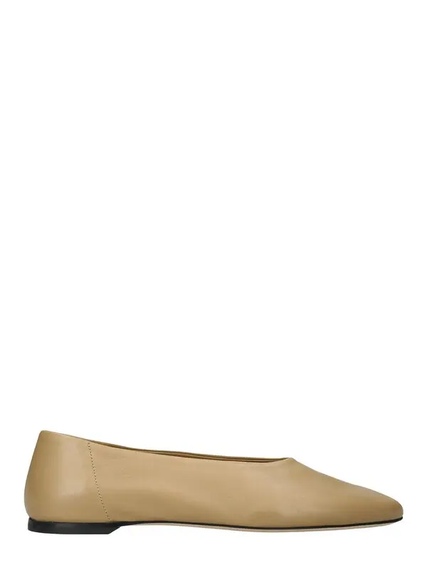 TOTEME Leather Slip Ballet Flats - Beige