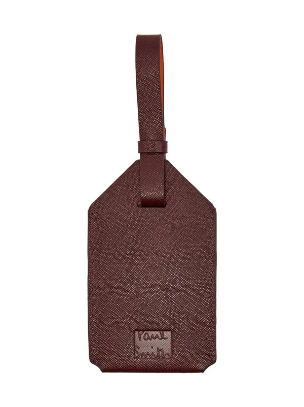 Paul Smith Saffiano Leather Luggage Tag - Brown