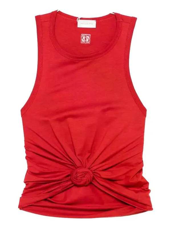Magda Butrym Cropped Rosette Top - Red