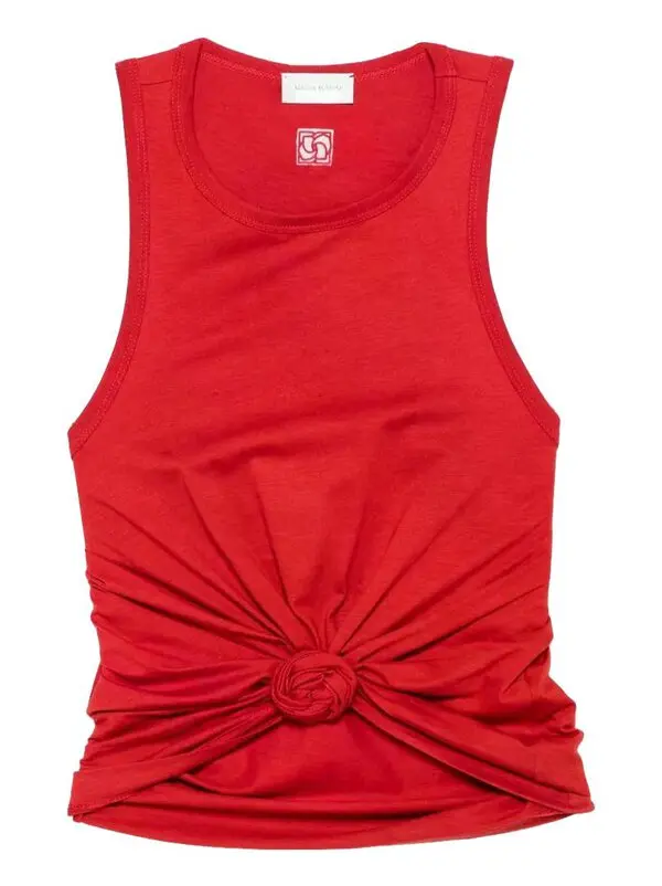 Magda Butrym Cropped Rosette Top - Red