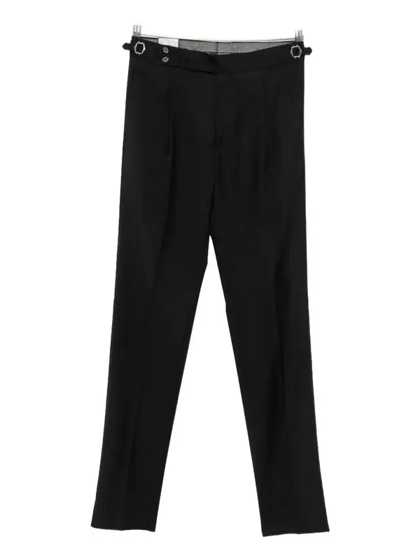 Tagliatore Buckled Pleated Trousers - Black