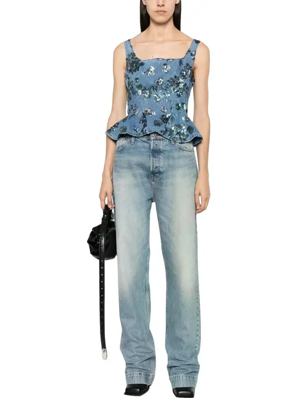 MARQUES' ALMEIDA Embellished Top - Blue