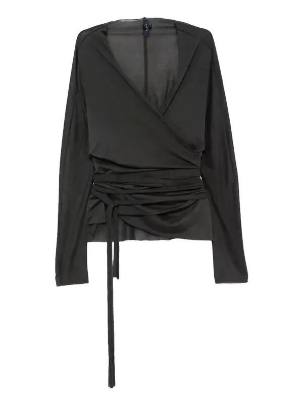 Soeur Wrap-style Blouse - Grey