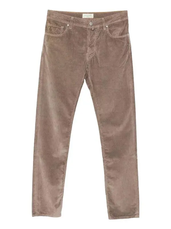 Jacob Cohen Grey Corduroy Effect Straight-leg Trousers - Neutrals