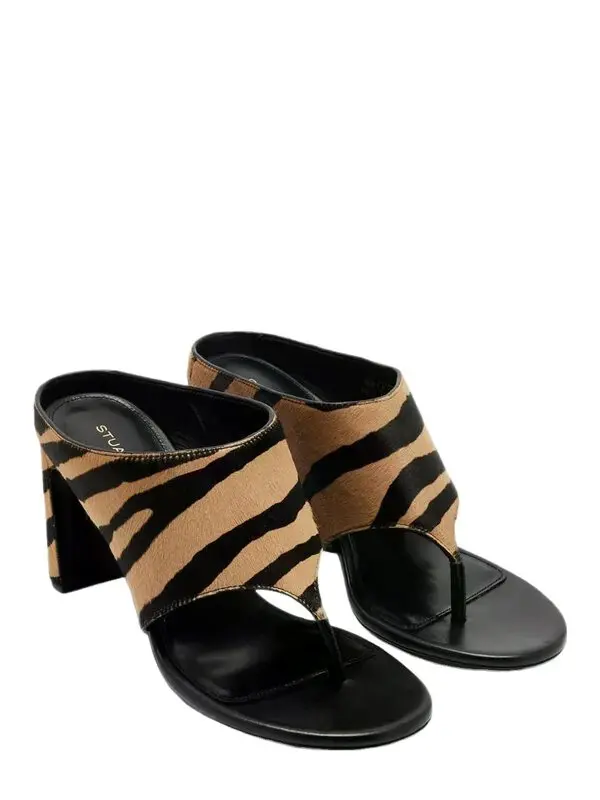 STUART WEITZMAN Tiger Print Thong Sandals - Neutrals