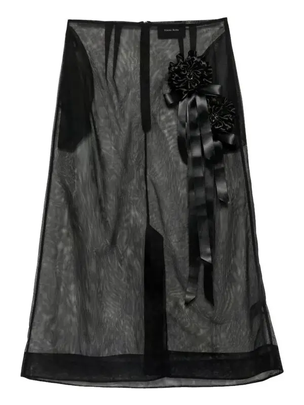 Simone Rocha Ribbon Rosette Ripple Skirt - Black