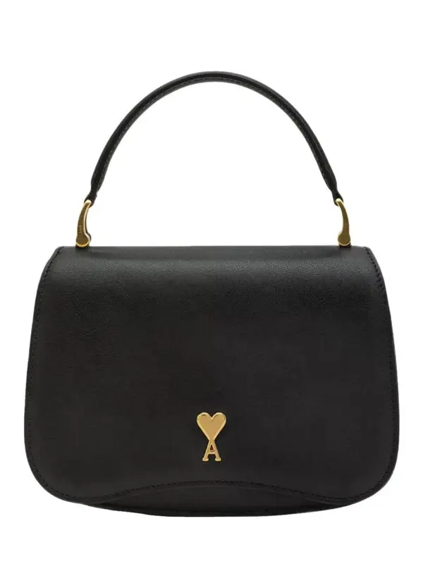 AMI Paris Cowhide Leather Paris Paris Top-handle Bag - Black