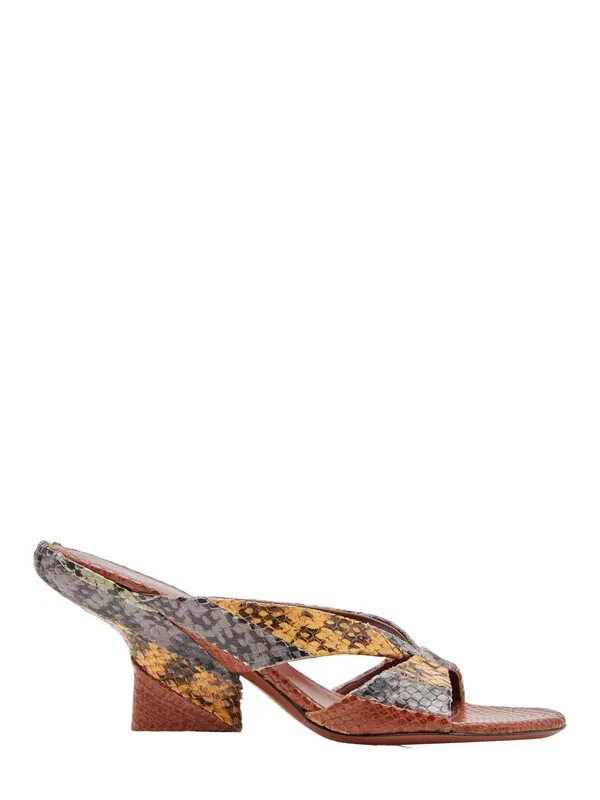 Dries Van Noten Panelled Leather Mules - Brown