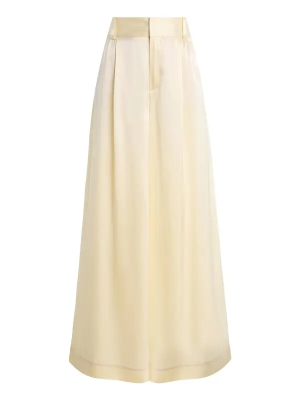 AISLING CAMPS Liquid Silk Wide-leg Pants - Ivory