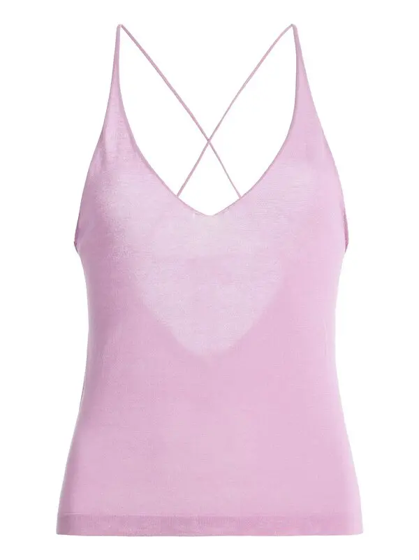 ZIAH Sheer Knit Cotton-blend Camisole - Pink
