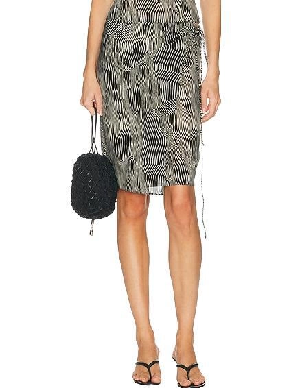 ST. AGNI Savannah Silk Wrap Skirt - Sand