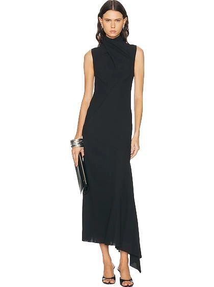 Attico Turtleneck Midi Dress - Black