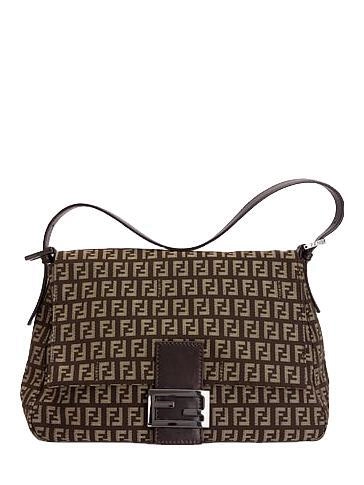 Fendi Zucchino Mama Baguette Shoulder Bag - Brown