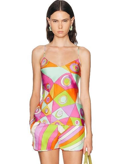Emilio Pucci Silk Twill Cami Top - Multicolor