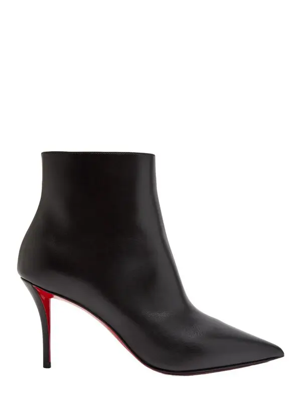 CHRISTIAN LOUBOUTIN Miss Z Booty 80 Leather Ankle Boots - Black