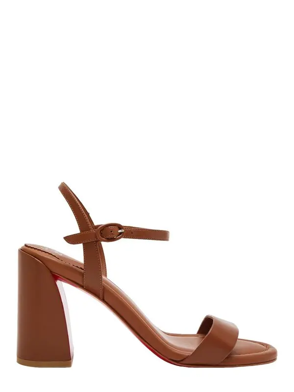 CHRISTIAN LOUBOUTIN Jane 85 Leather Sandals - Brown