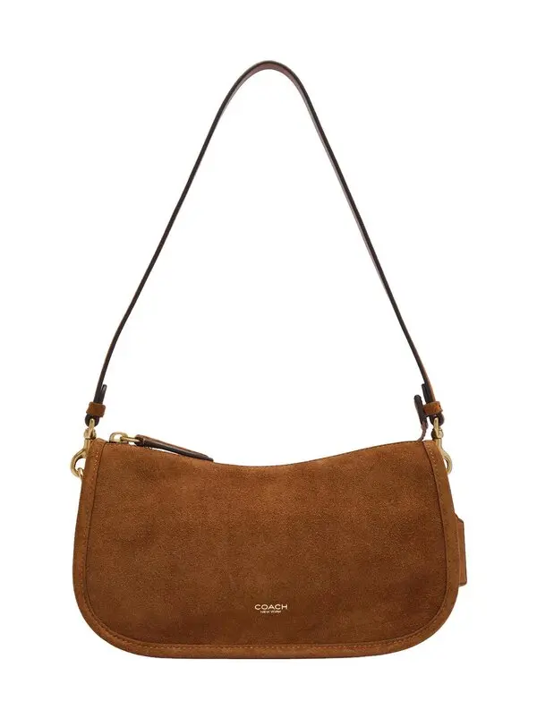 COACH Waverly Suede Shoulder Bag - Brown
