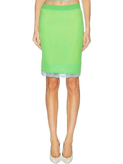 Versace Lace Midi Skirt - Mint