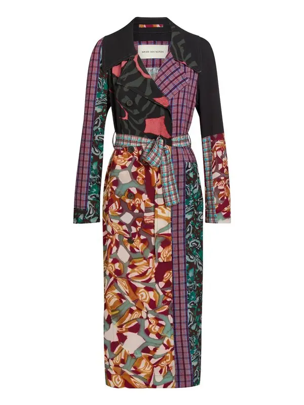 Dries Van Noten Rolana Printed Crepe Trench Coat - Multicoloured