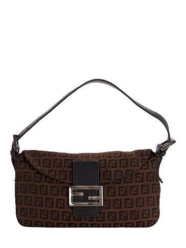 Fendi Zucchino Shoulder Bag - Brown