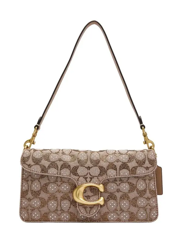 COACH Tabby 26 Embellished Leather Shoulder Bag - Grey