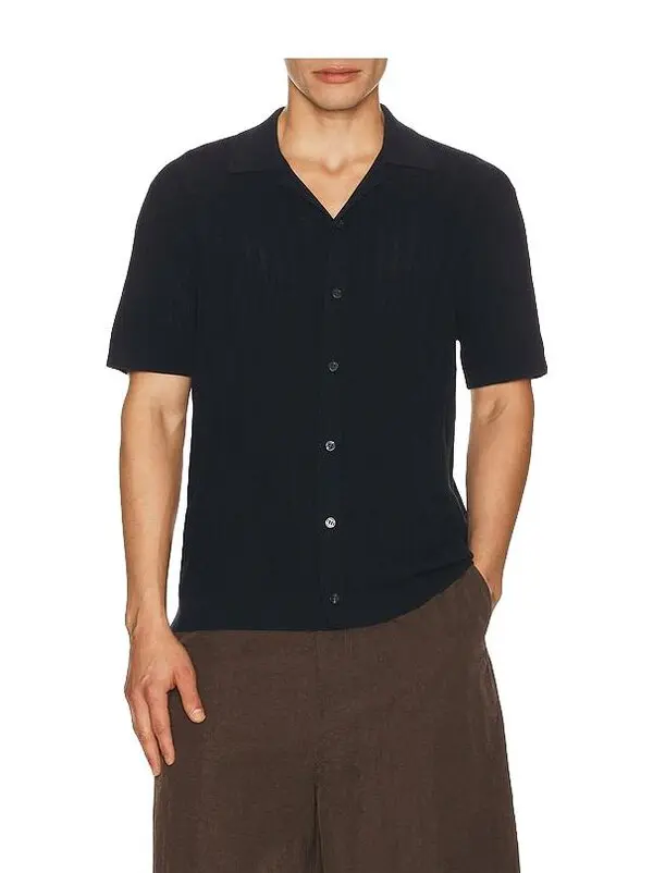 Theory Camp Collar Shirt In . Also - Navy