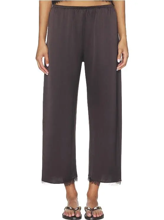 LESET Barb Lace Crop Pant In . Also - Chocolate