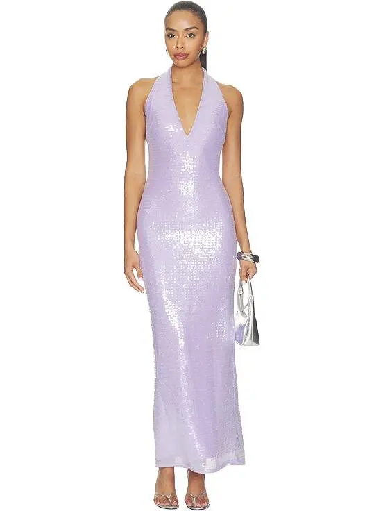 MORE TO COME Charlice Halter Gown In . Also - Purple