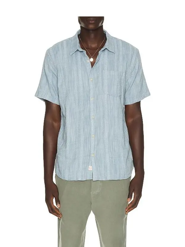 Marine Layer Classic Stretch Selvage Shirt In . Also - Blue