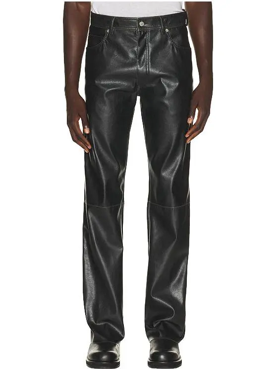 MAISON MARGIELA Faux Leather 5-pocket Pants - Black