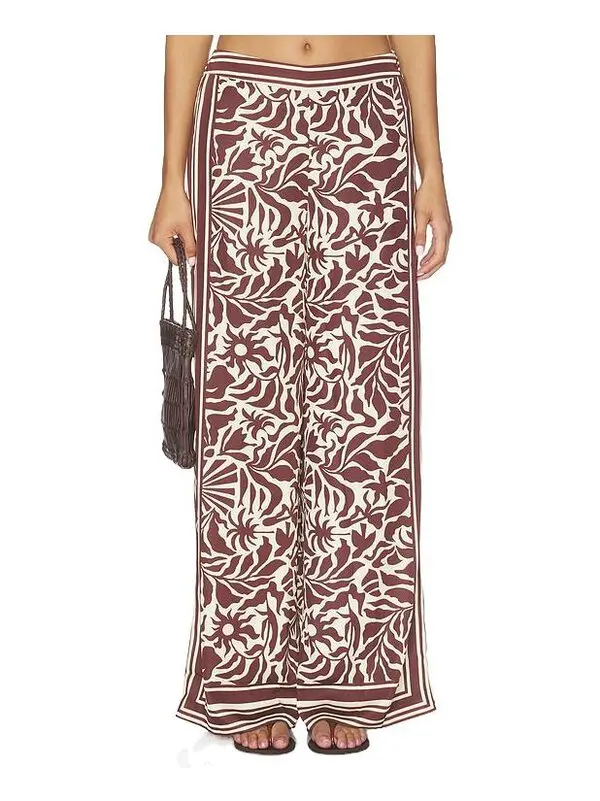 Astr The Label Wide Leg Printed Trousers - Brown