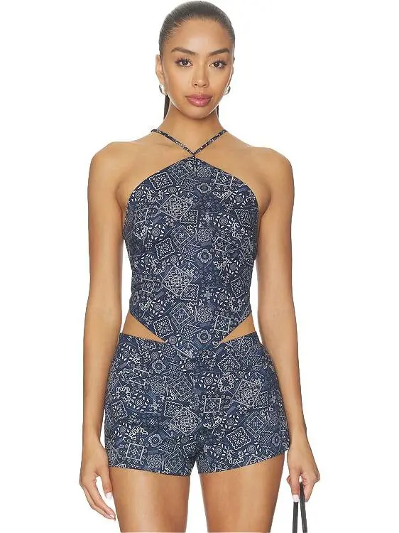Astr The Label Shaniya Top - Navy