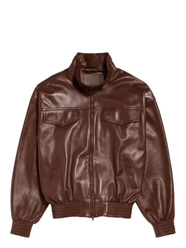 Balenciaga Leather Blouson Jacket - Blue