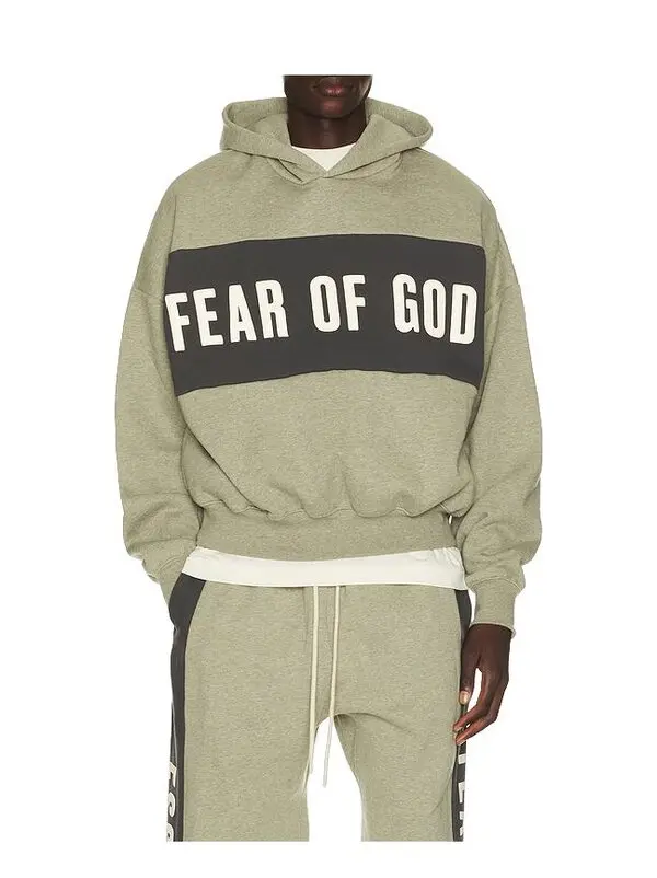 Fear Of God Cropped Relaxed Panelled Hoodie In . Also - Grey