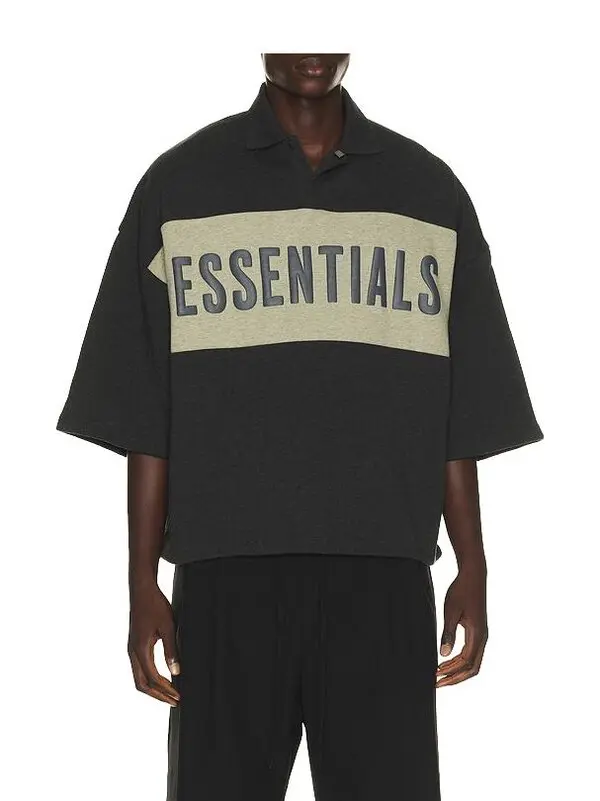 Fear Of God Panelled Crop Polo - Grey