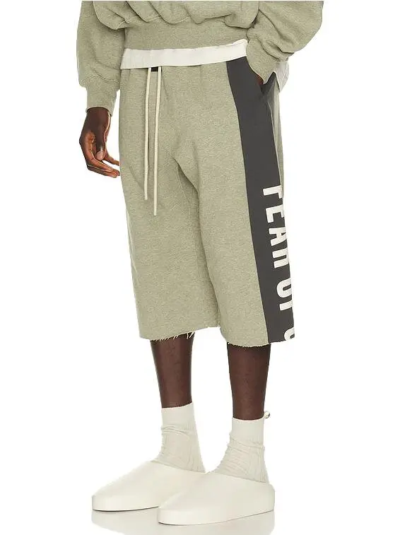 Fear Of God Panelled Undone Cut Off Sweatpant In . Also - Grey