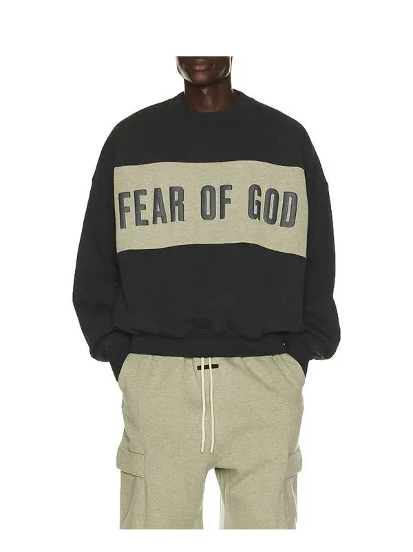 Fear Of God Cropped Relaxed Panelled Sweatshirt In . Also - Grey