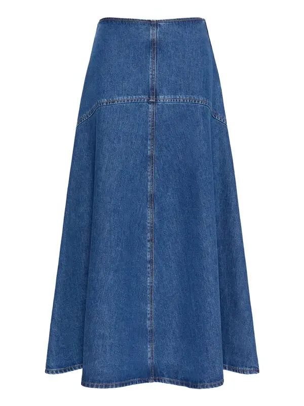 Max Mara Denim Midi Skirt - Navy