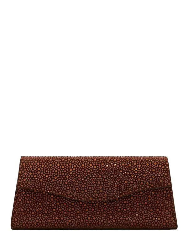 Elie Saab Crystal-embellished Clutch - Brown