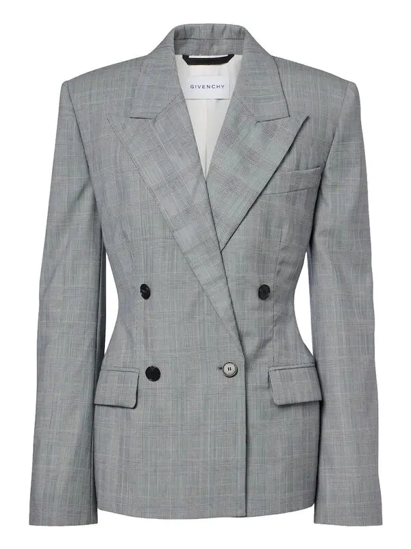 Givenchy Checked Wool Jacket - Grey
