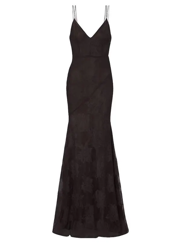 Alex Perry Lace Gown - Brown