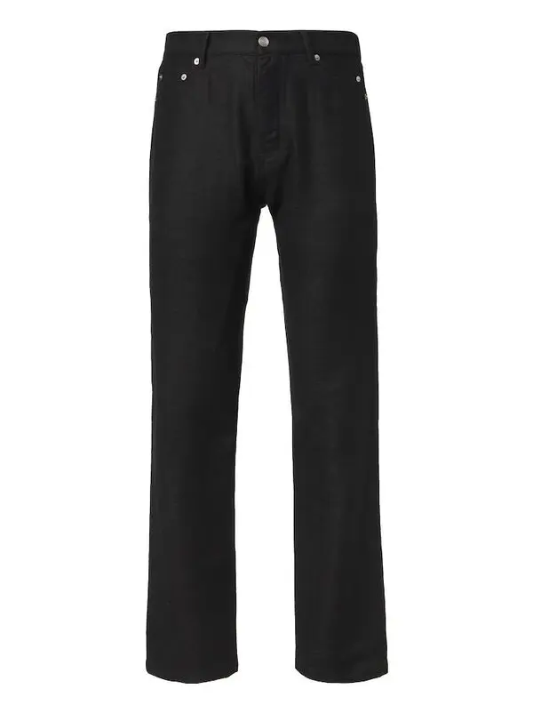 Rick Owens Kurdt Ramie And Cotton Straight Pants - Black