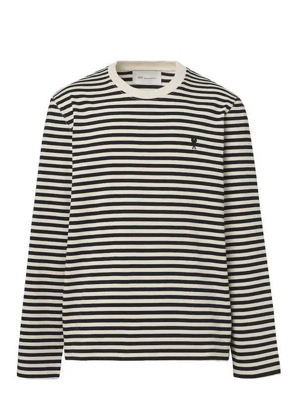 AMI Paris Striped Cotton T-shirt - Multicoloured