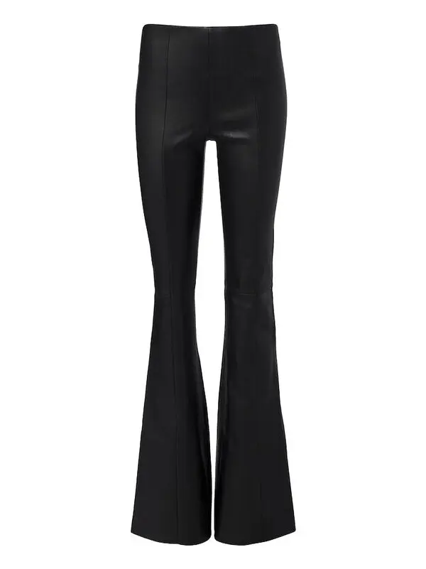 Stouls Leather Flared Pants - Black