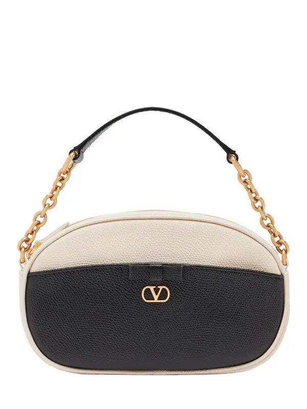 Valentino Garavani Vlogo Mini Leather Top-handle Bag - Black